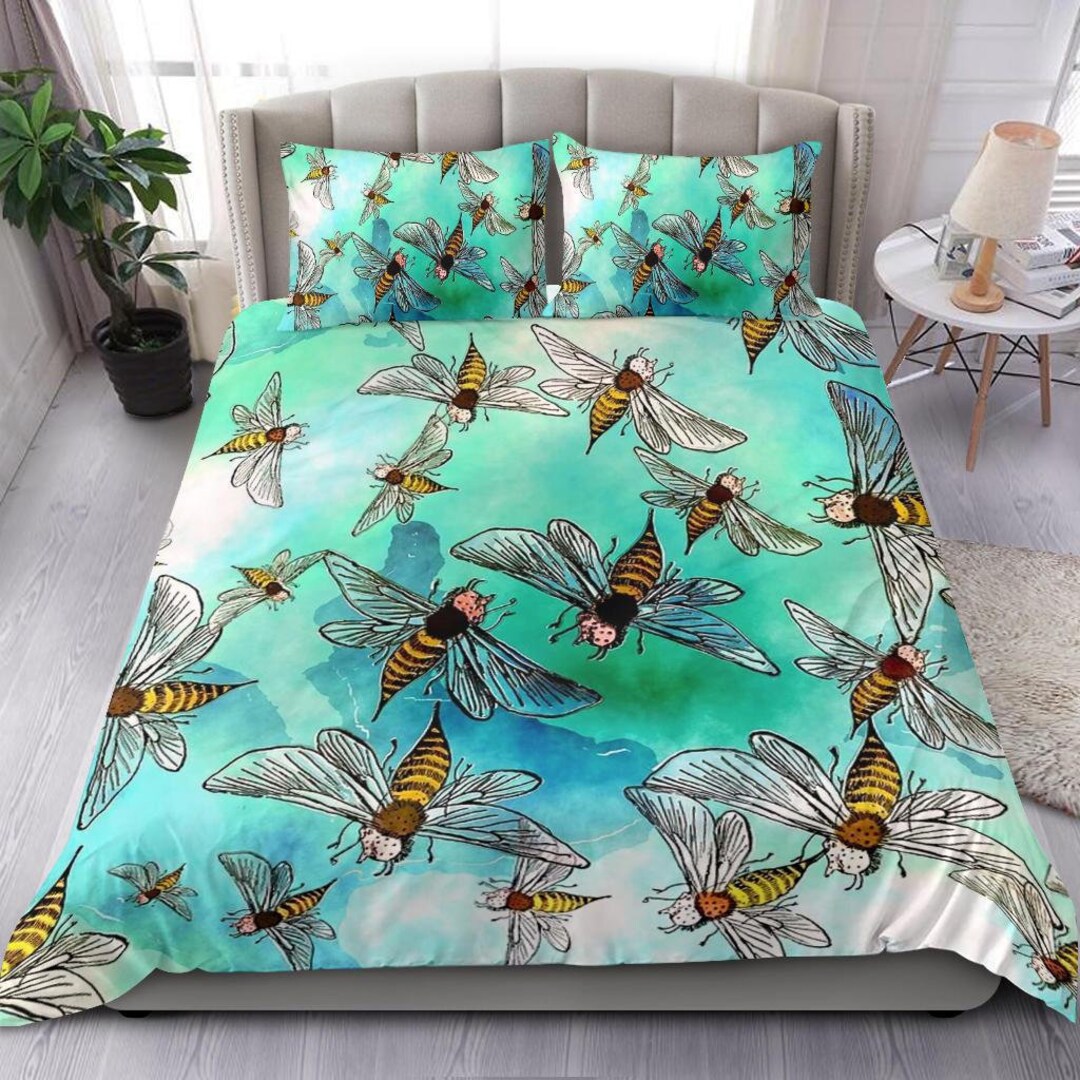 Bee Duvet Cover and Pillow Covers Bee Bedding Set Bee Bed - Etsy