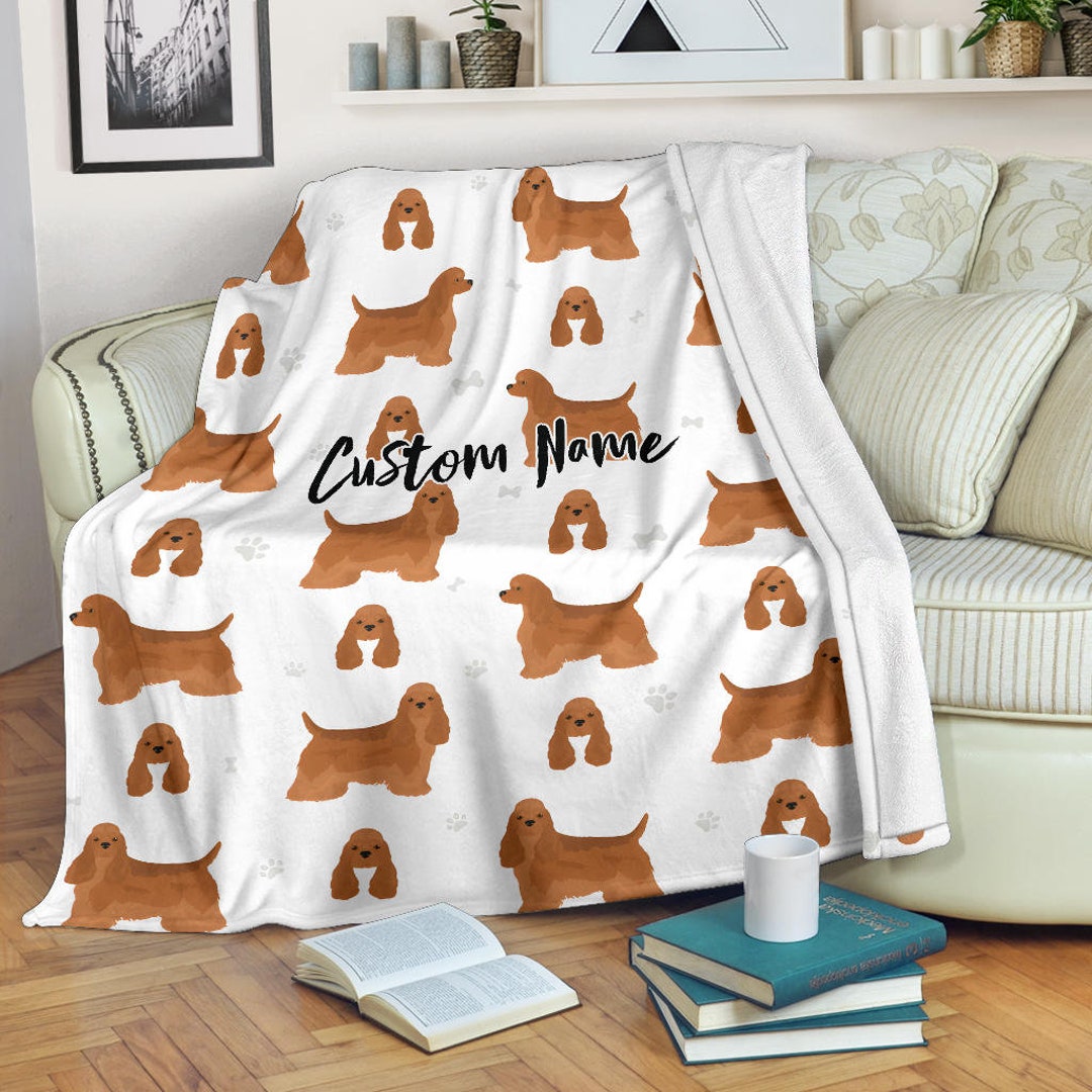 Custom Name Cocker Spaniel Blanket: Suede Polyester Fleece Throw - Etsy