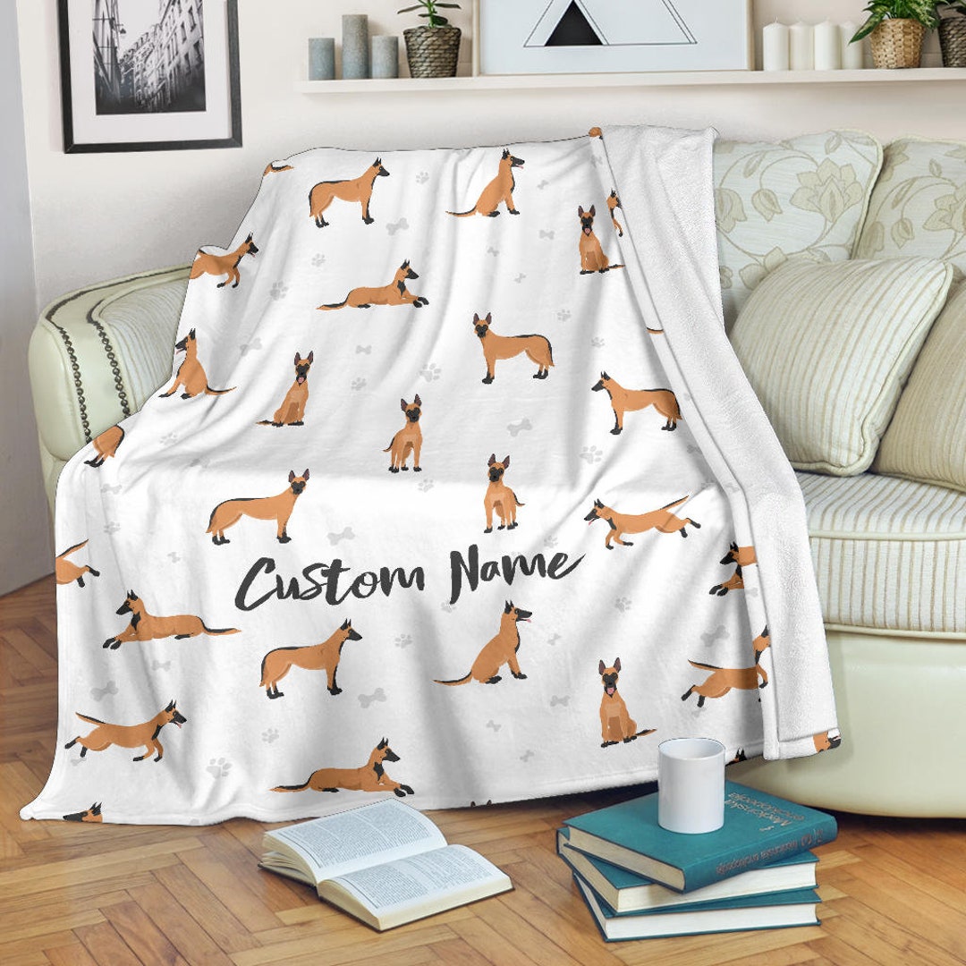 Custom Belgian Malinois Fleece Blanket: Sheepdog Throw Blanket - Etsy