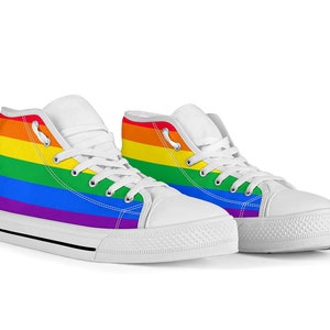 LGBT Flag High Top Shoes / LGBT Custom Print Shoes / LGBT High Top ...