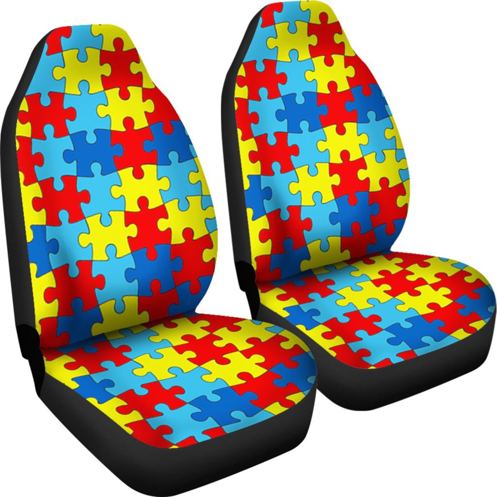 Autism Seat Covers set of 2 / Autismprint Car Seat Covers - Etsy
