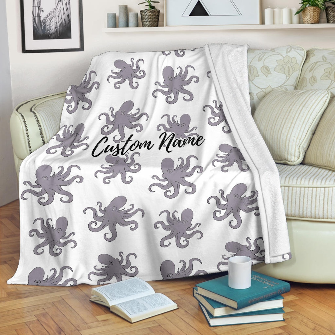 Octopus Custom Name Blanket / Octopus Throw Blanket / Octopus Fleece ...