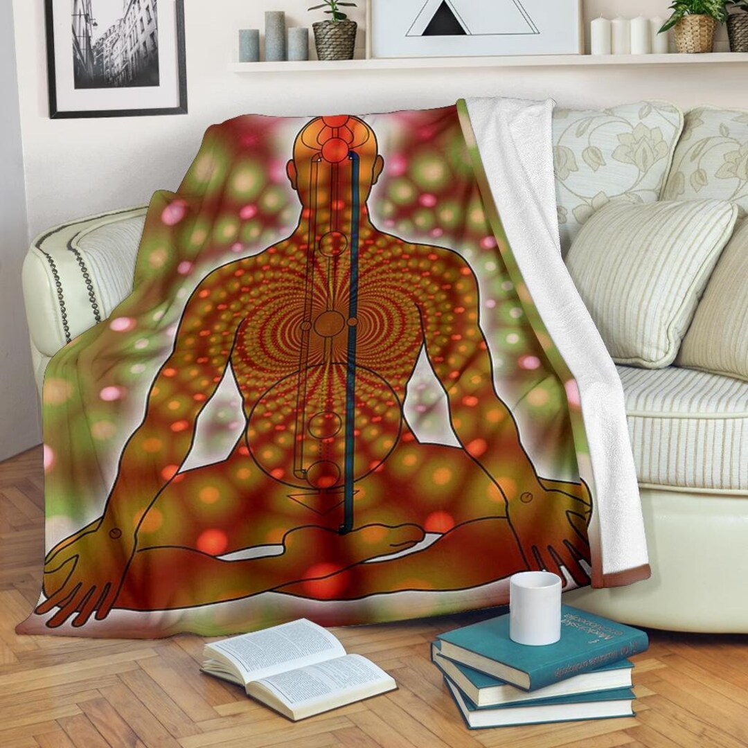 Chakra Blanket / Chakra Throw Blanket / Chakra Fleece Blanket / Chakra ...