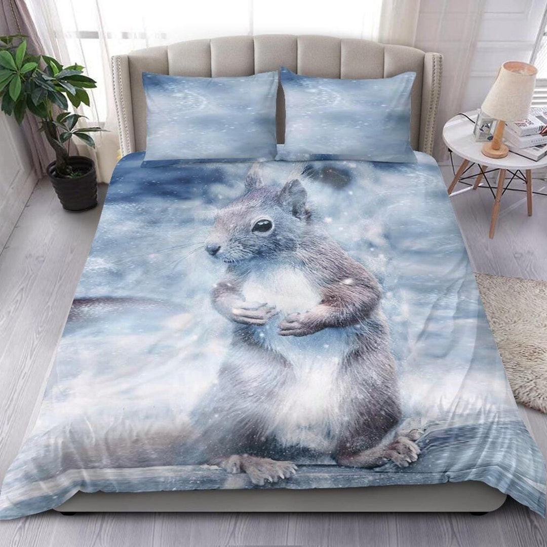 Squirrel Duvet Cover and Pillow Covers - Squirrel Bedding Set - Squirrel Bed Cover - Etsy