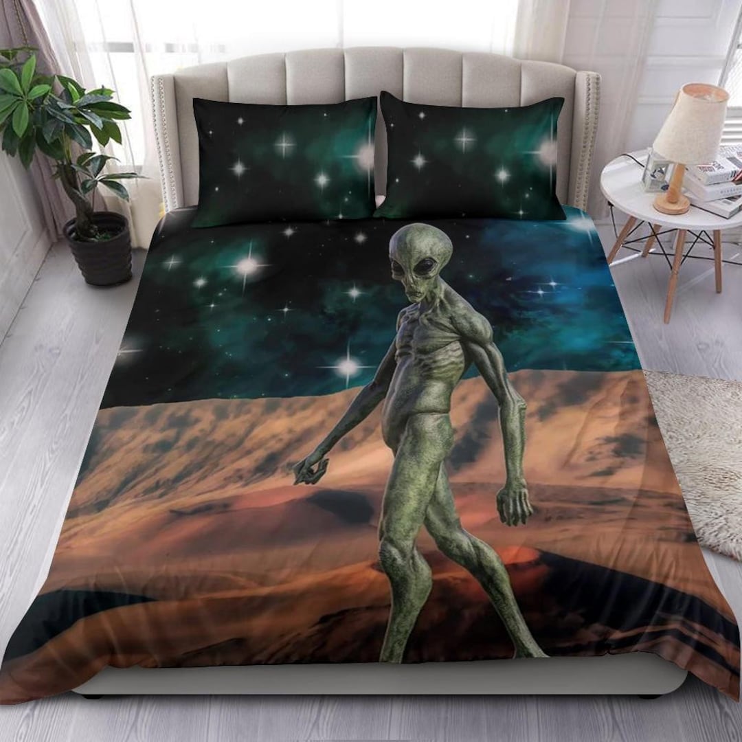 Alien Duvet Cover and Pillow Covers - Alien Bedding Set - Alien Bed ...