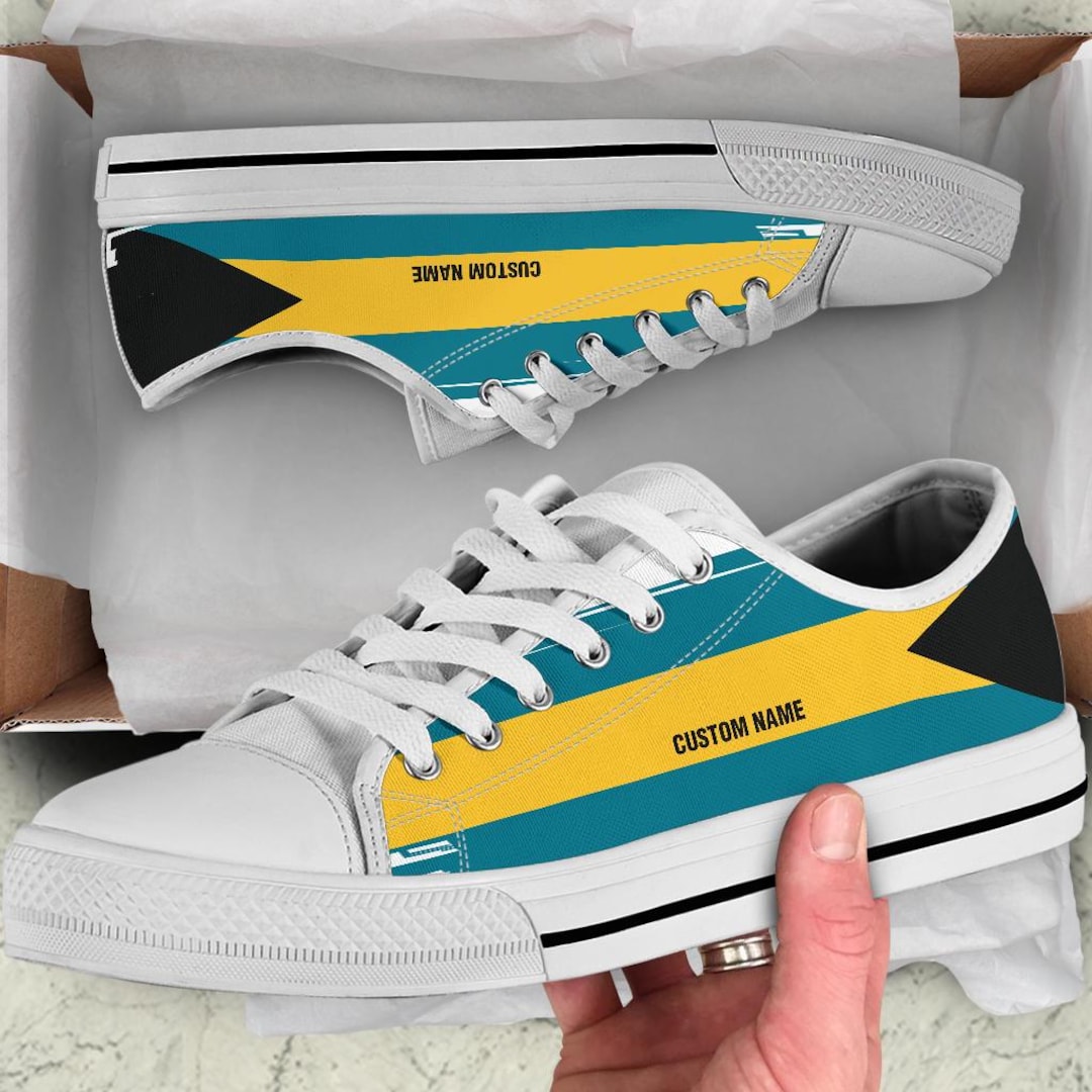 The Bahamas Flag Custom Name Sneakers / Bahamas Low Top Shoes / Bahamas ...