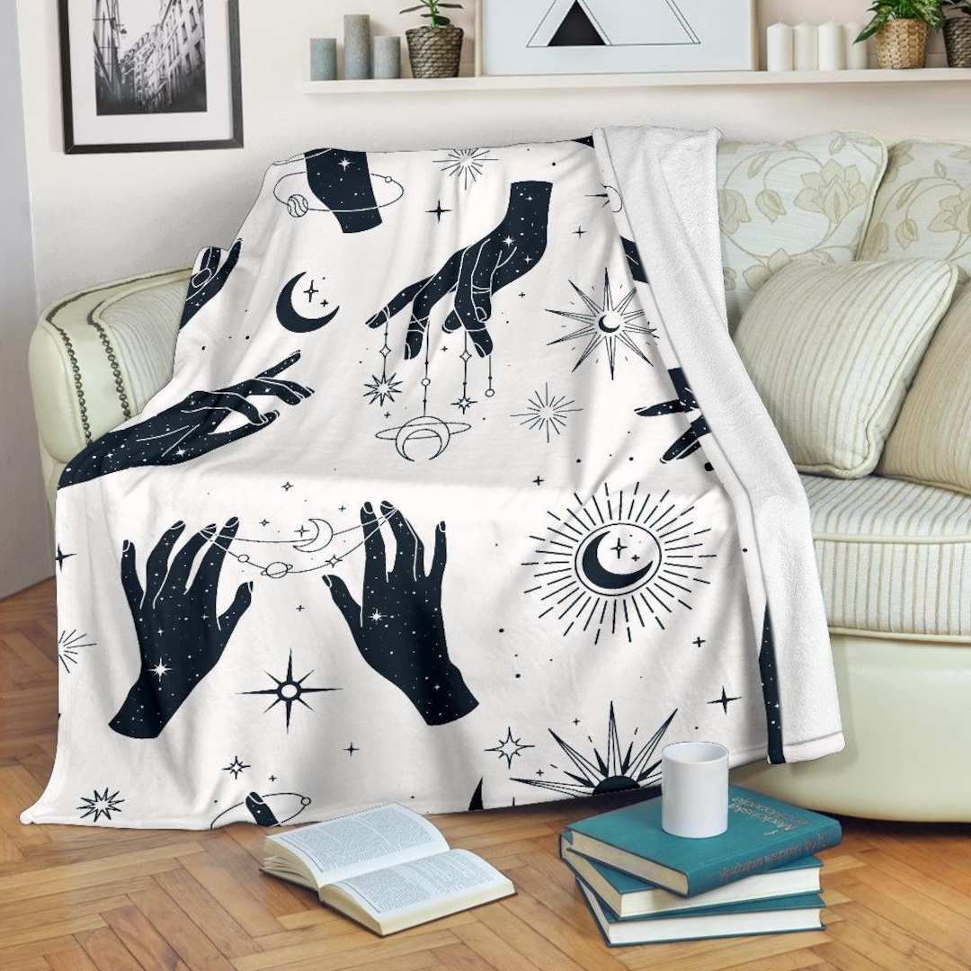 Sun Moon Bohemian Blanket / Sun Moon Throw Blanket / Sun Cozy Blanket ...