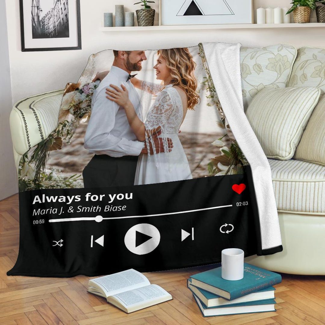 Personalized Photo & Song Blanket – Custom Anniversary Gift - Etsy