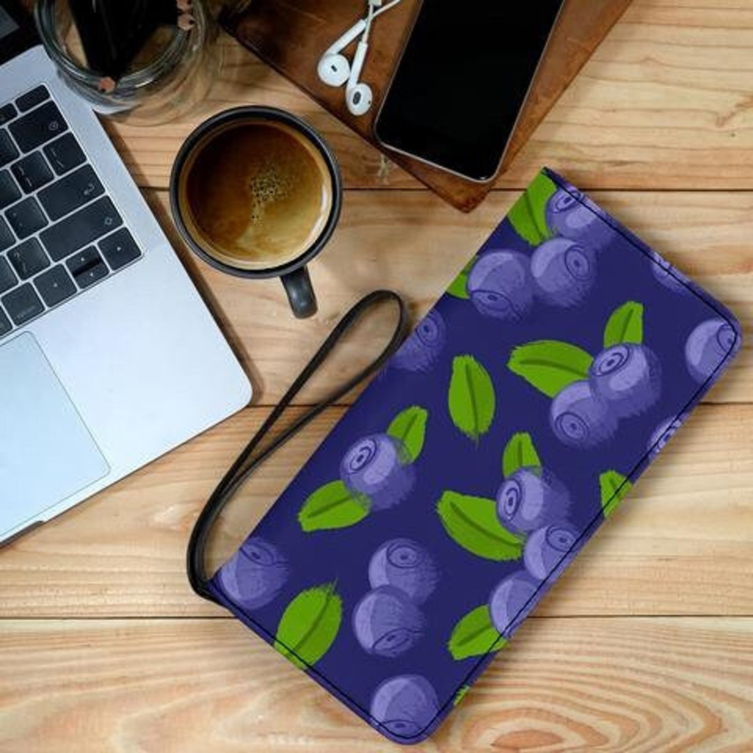 Blueberry Clutch Purse / Blueberry Custom Print Wallet - Etsy