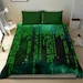 Code Duvet Cover and Pillow Covers Matrix Code Bedding Set Matrix Code ...
