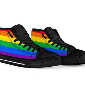 LGBT Flag High Top Shoes / LGBT Custom Print Shoes / LGBT High Top ...