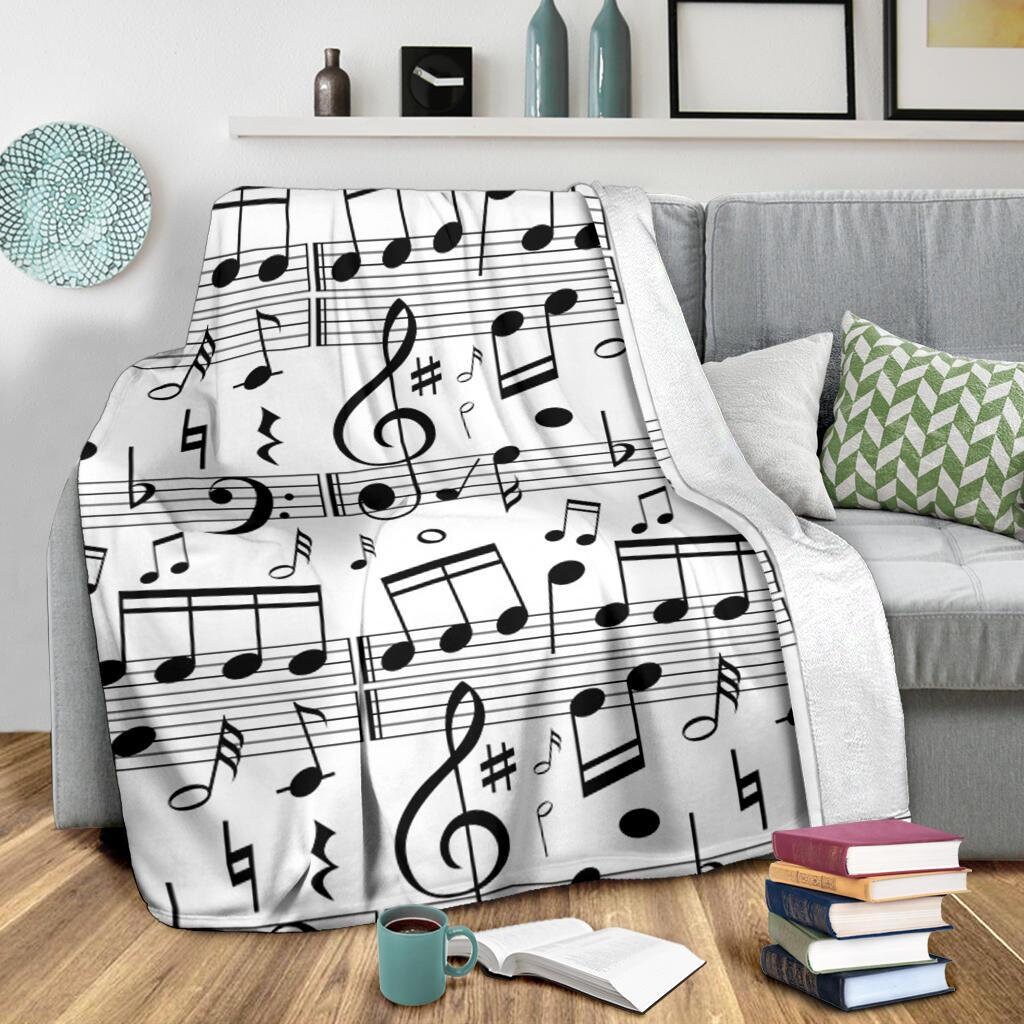 Music Notes Blanket / Music Throw Blanket / Music Fleece - Etsy