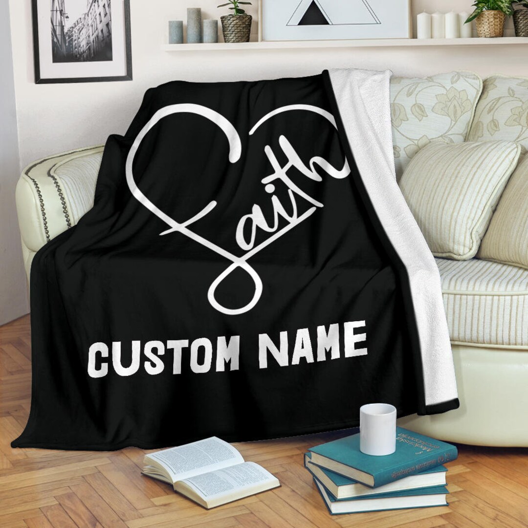 Custom Name Faith Blanket: Cozy Fleece Throw Blanket - Etsy