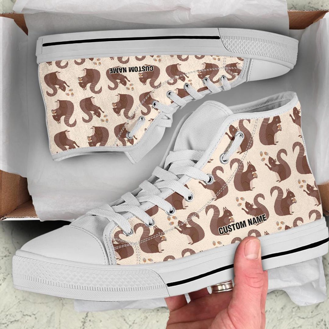 Squirrel Custom Name High Top Sneakers / Squirrel High Top Shoes ...