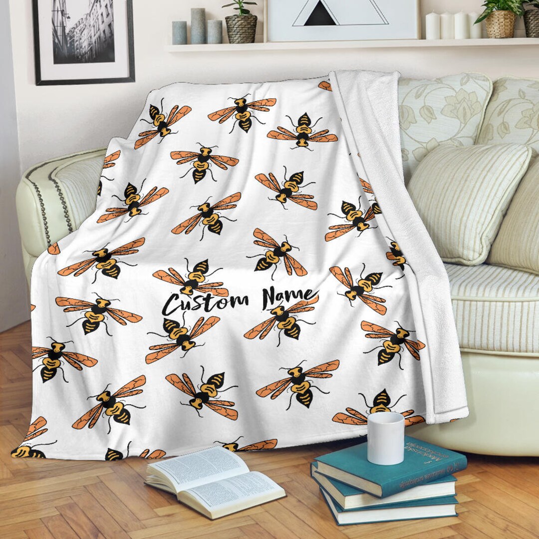 Wasp Insect Custom Name Blanket / Wasp Throw Blanket / Wasp Fleece ...