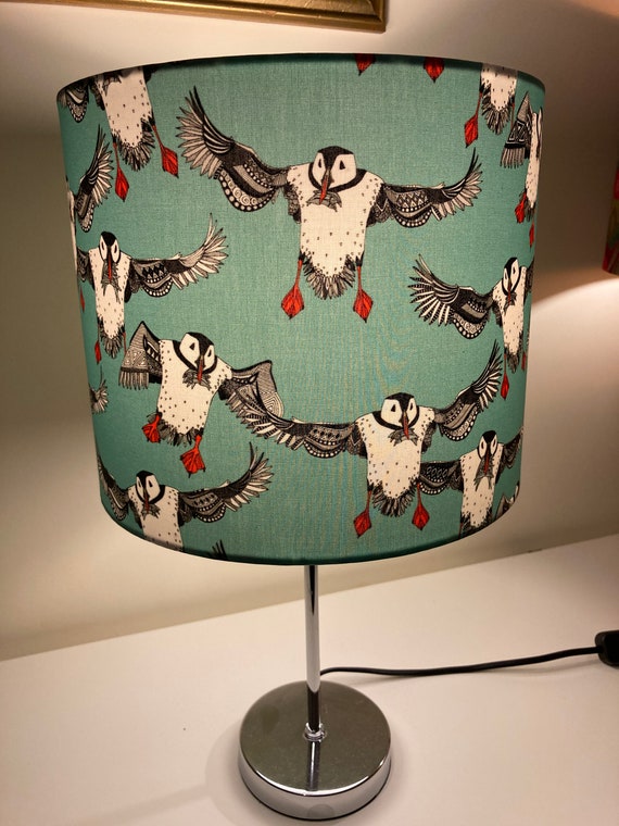 Handmade Lampshade Flying Puffins - Etsy UK