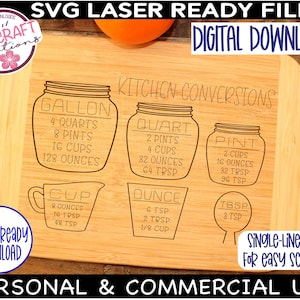 Kitchen Conversion Laser Ready SVG, Kitchen Conversion Chart Svg ...