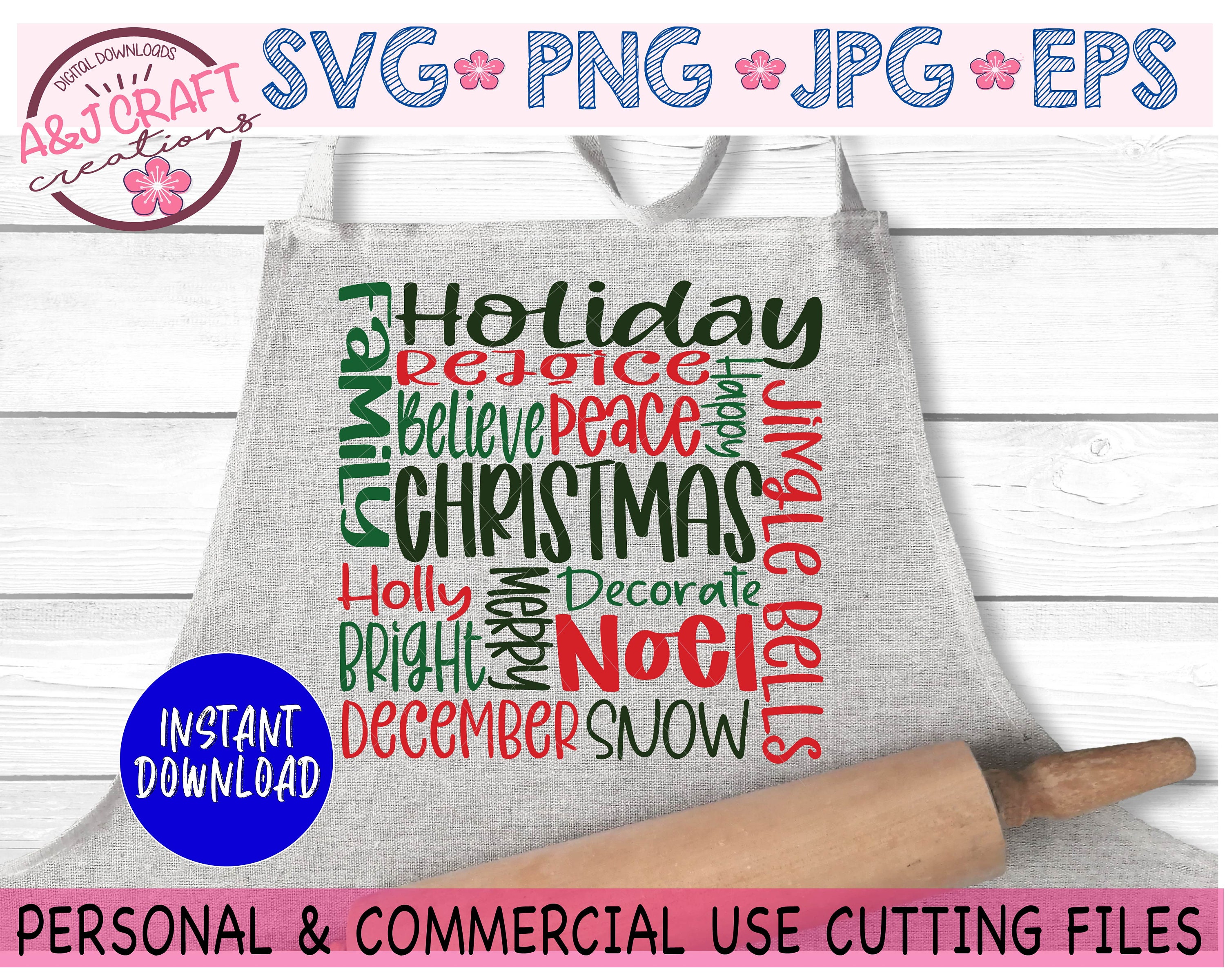 Christmas Subway Art SVG Holiday Sign Svg Festive Word | Etsy
