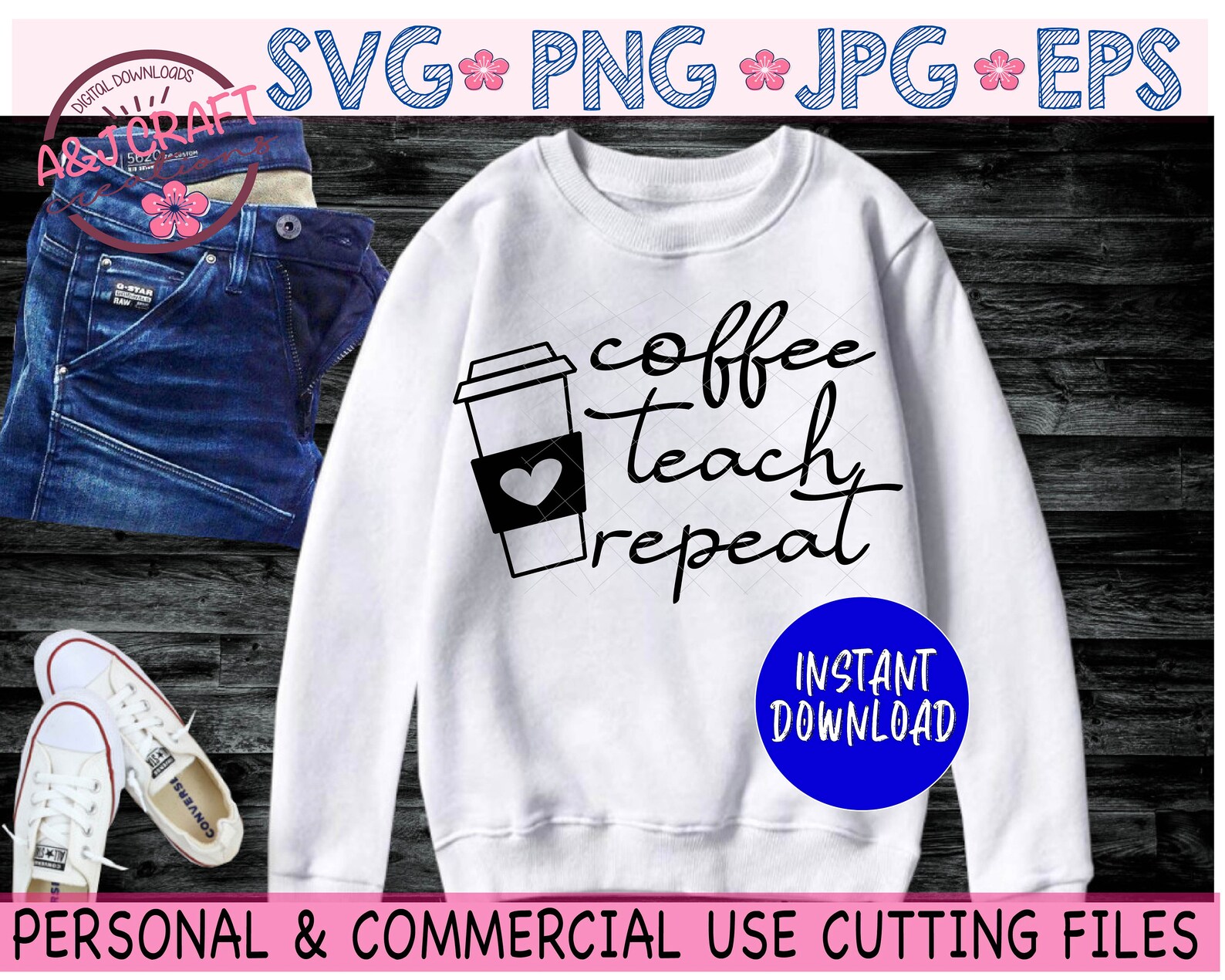 Coffee Teach Repeat Svg Coffee Teacher Svg Teacher Coffee - Etsy