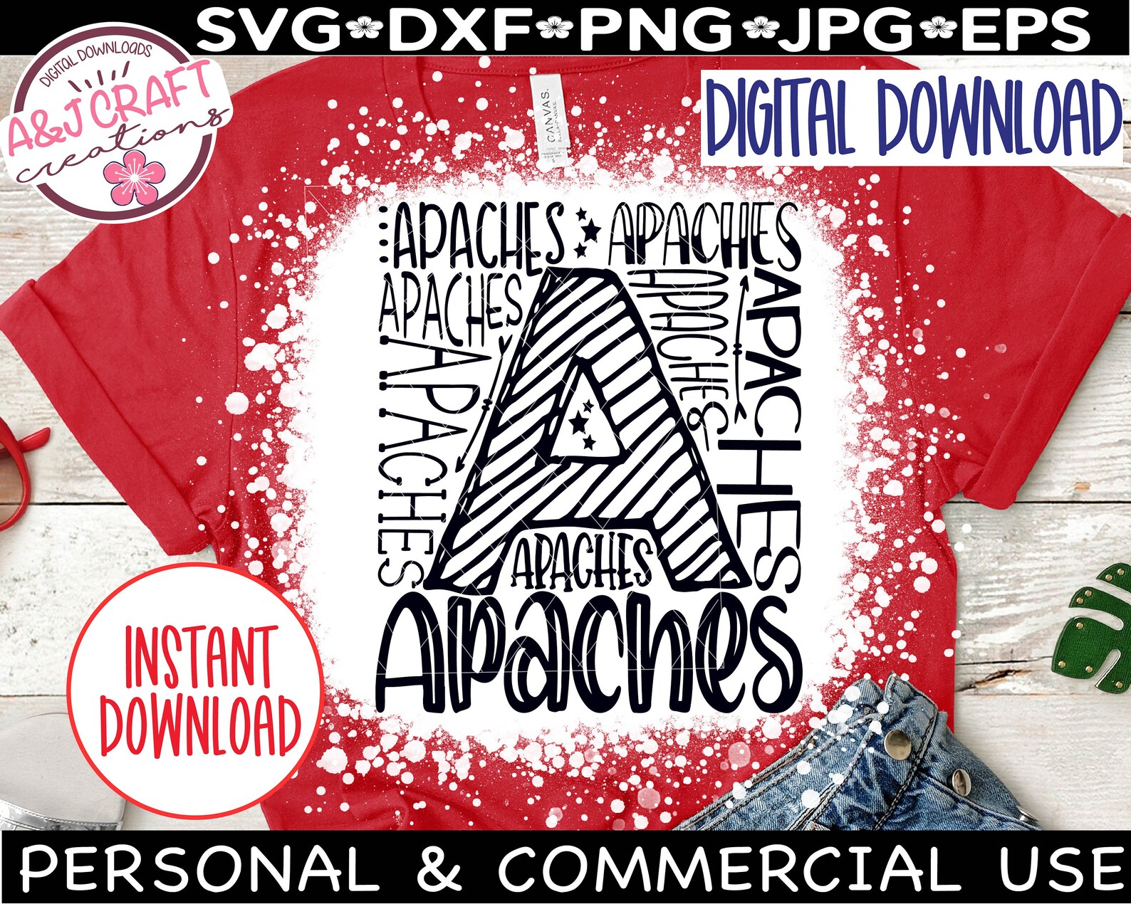 Apaches SVG Apaches Football Svg Apaches Mascot Typography | Etsy