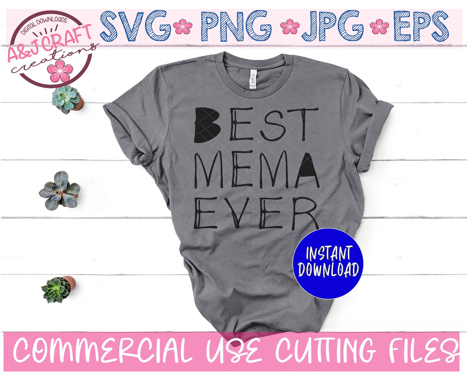 Best Mema Ever Svg Best Mema Svg Grandma Svg Files Mothers - Etsy