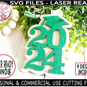 Graduation Keychain Svg BUNDLE, Graduation Laser Files, 2024 Graduation ...