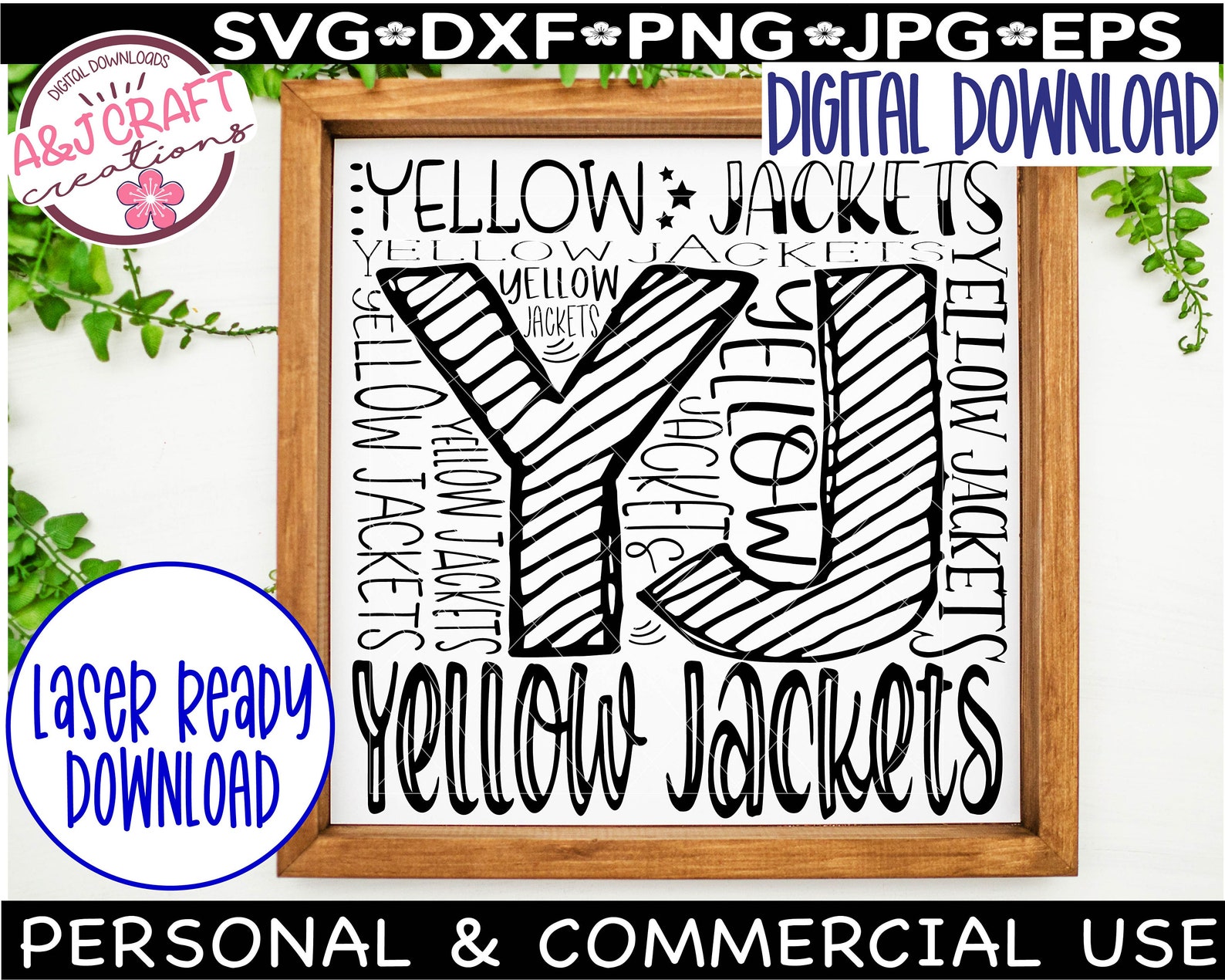 Yellow Jackets SVG Yellow Jackets Football Svg Yellow | Etsy