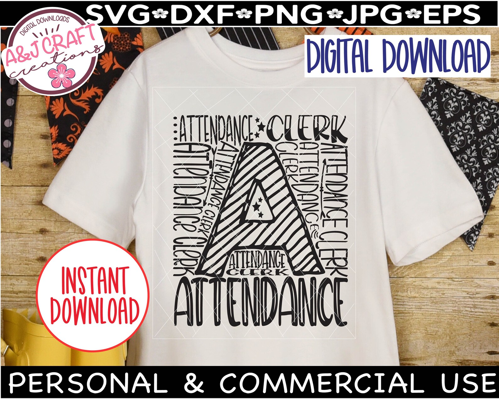 Attendance Clerk SVG PNG, Front Office Squad, Typography Svg ...
