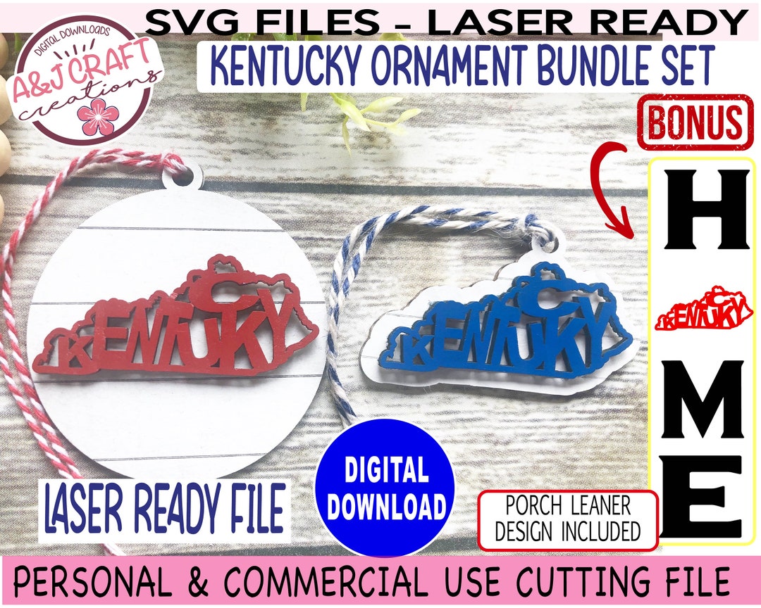 Kentucky Ornament SVG BUNDLE, Kentucky Christmas Ornament, Kentucky ...