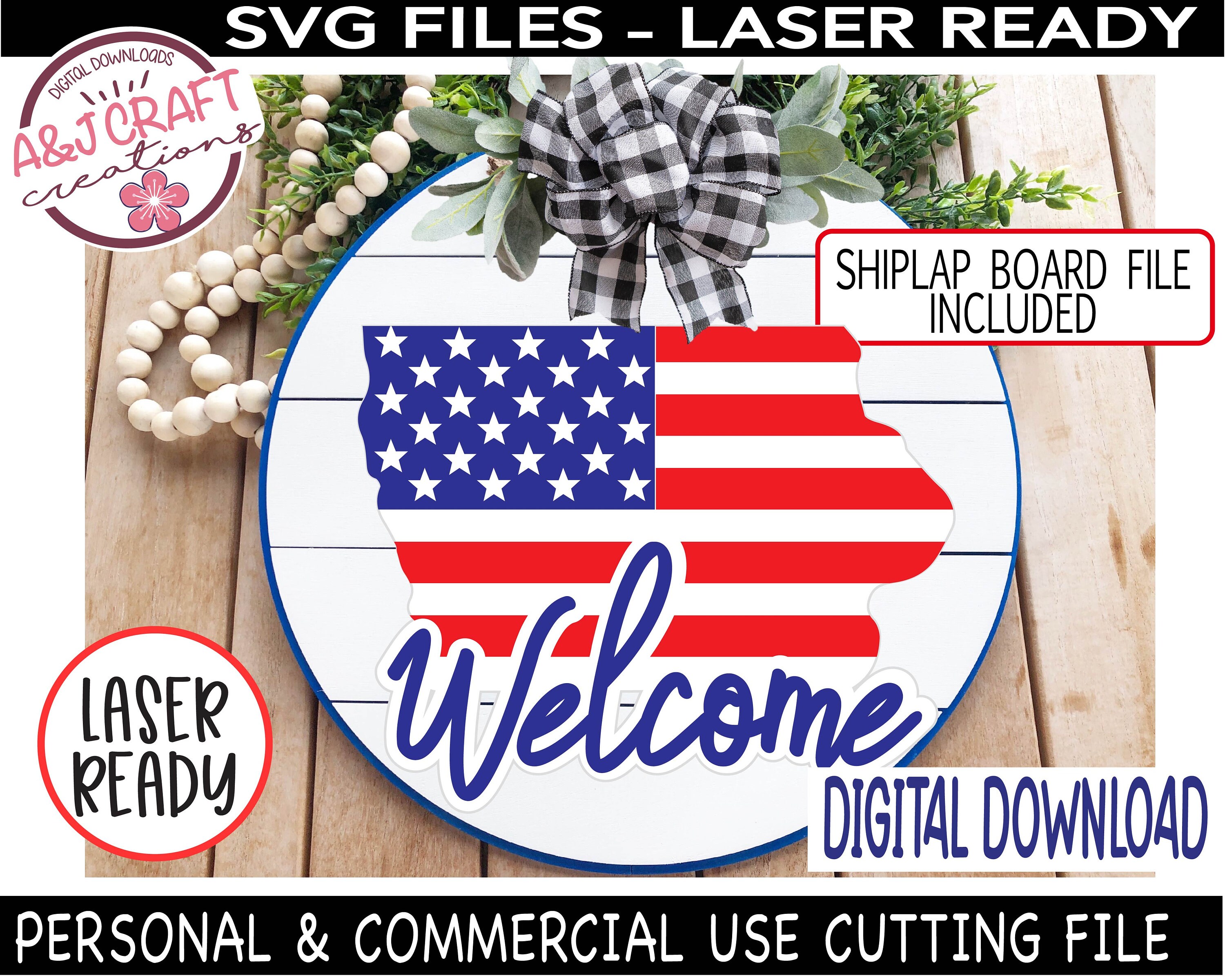 IOWA Welcome Sign Svg Laser Ready Svg Patriotic Welcome Iowa - Etsy