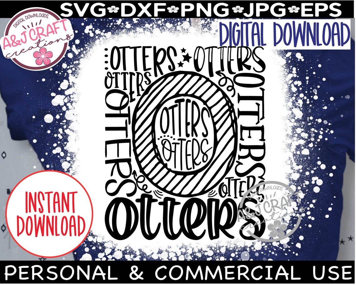 Otters SVG, Otters Typography Svg, Otters Football Svg, Team Spirit ...