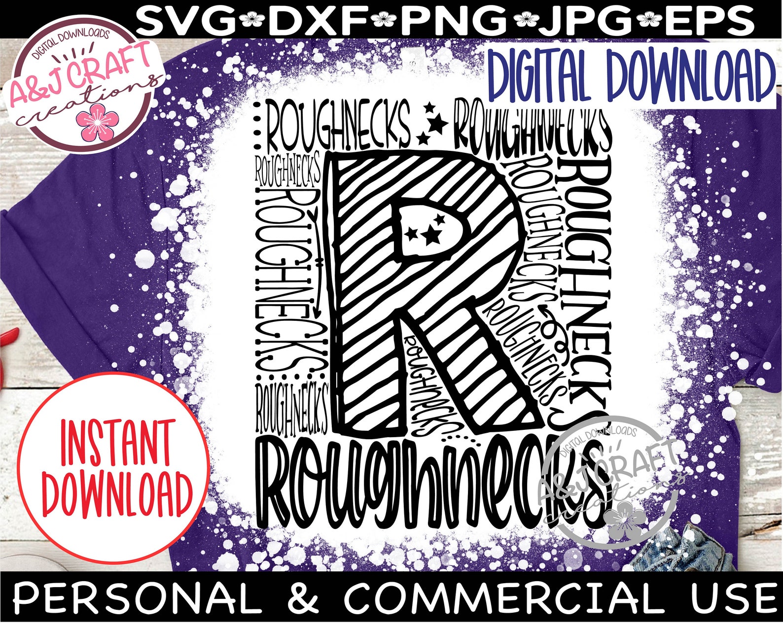 Roughnecks SVG, Roughnecks Typography Svg, Roughnecks Football Svg ...