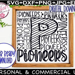 Pioneers SVG, Pioneers Football Svg, Pioneers Baseball Svg, Typography ...