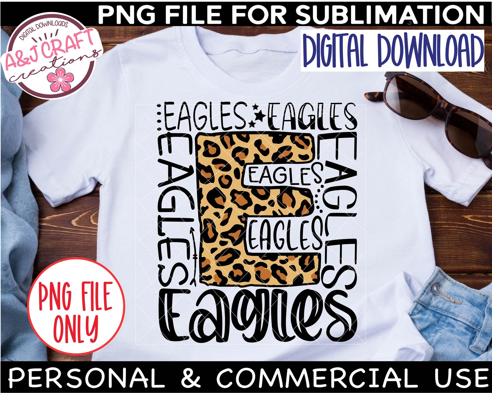 EAGLES Leopard Print PNG Eagles Sublimation Design Eagles - Etsy