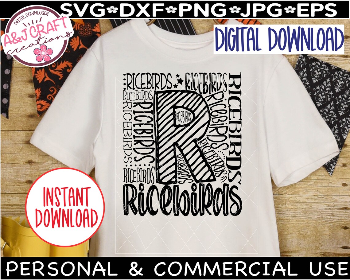 RICEBIRDS Typography SVG Ricebirds Football Svg Ricebirds - Etsy