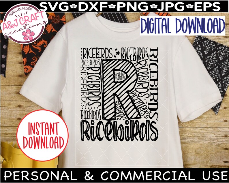 RICEBIRDS Typography SVG, Ricebirds Football Svg, Ricebirds Fan Png ...