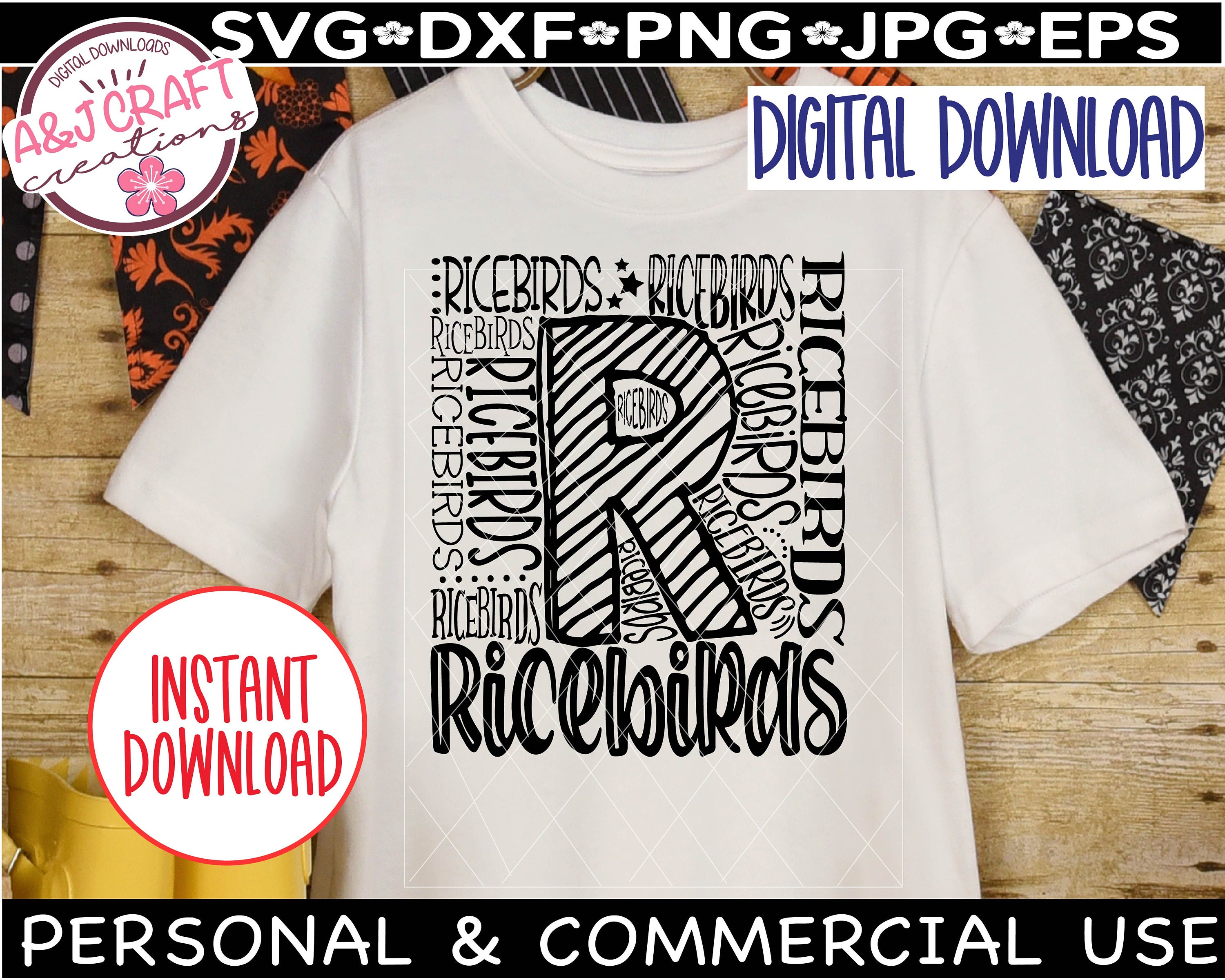 RICEBIRDS Typography SVG, Ricebirds Football Svg, Ricebirds Fan Png ...
