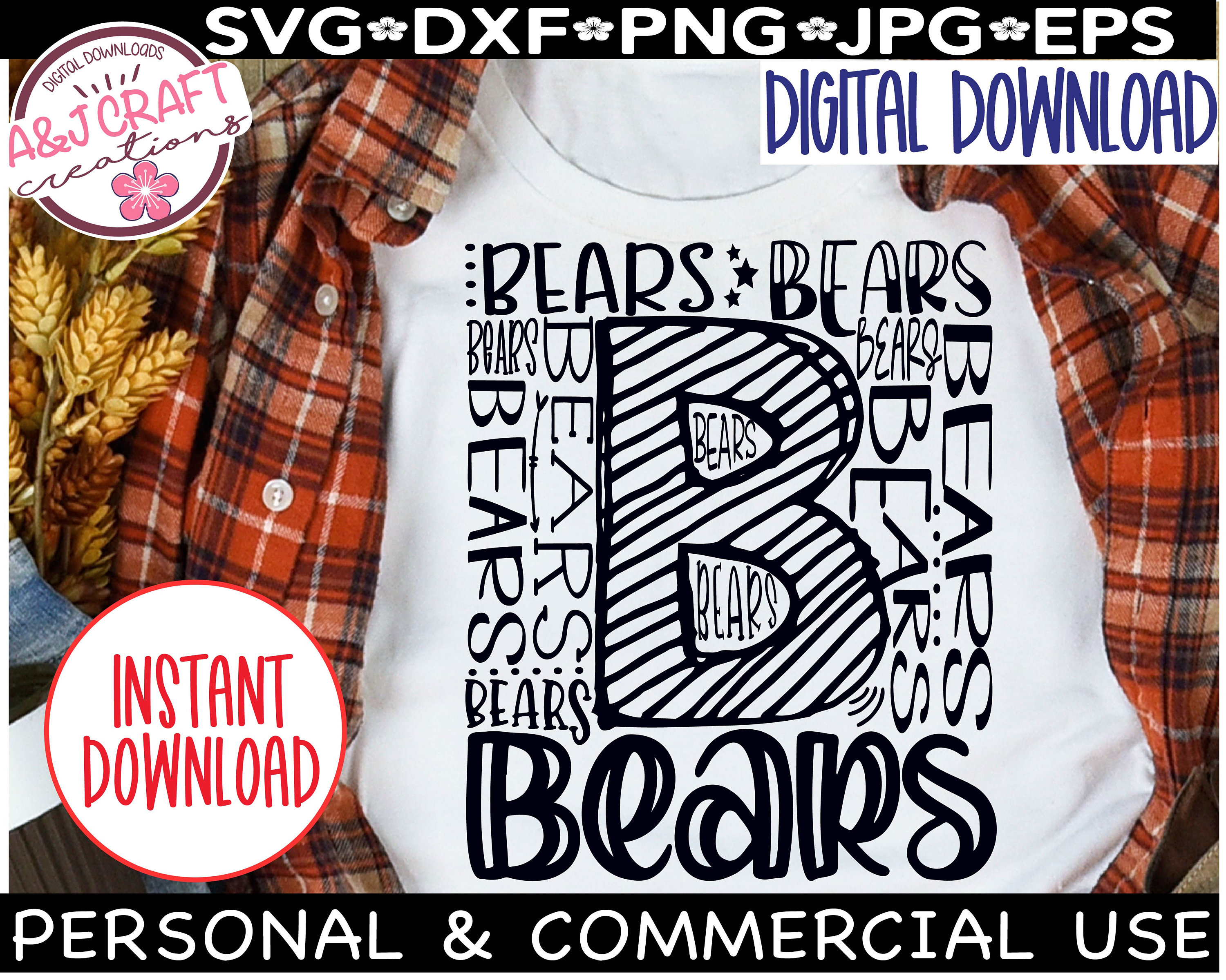 Bears SVG, Bears Football Svg, Go Bears Svg, Bears Mascot Svg, Bears ...