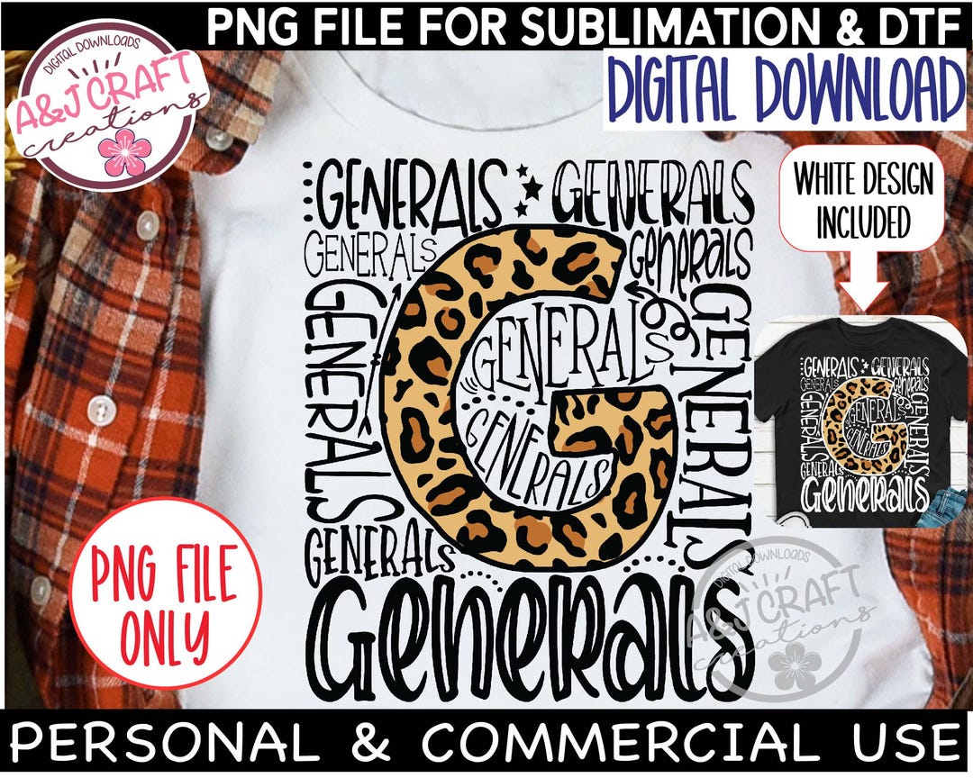 Generals PNG, Generals Sublimation, Generals Football Png, Generals ...