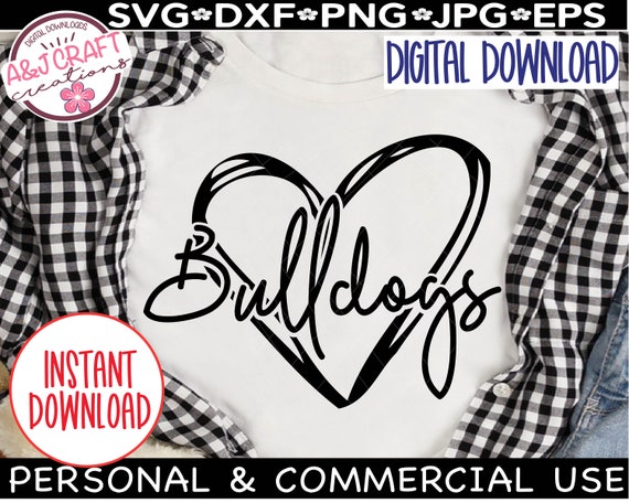 Bulldogs Heart Svg Bulldogs SVG Bulldogs Football Svg - Etsy