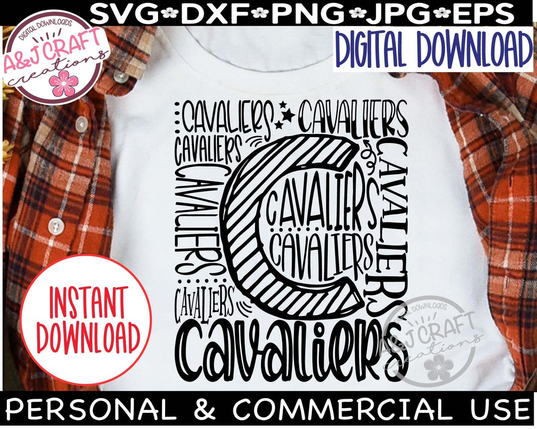 Cavaliers Typography SVG, Cavaliers Basketball, Cavaliers School Mascot ...