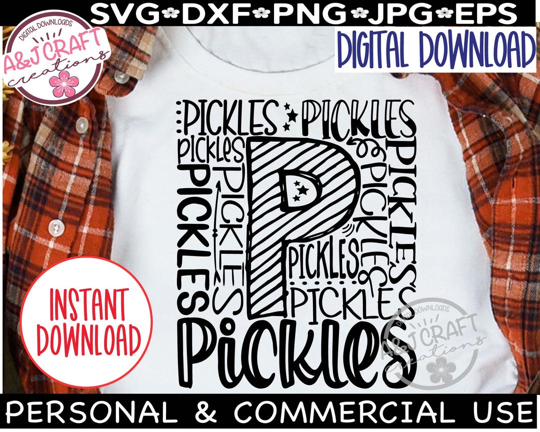 Pickles SVG, Pickles Team Mascot, Pickles Baseball Mom Svg, Typography ...
