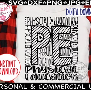 PE Svg, PE Teacher Typography Svg, Physical Education Teacher, PE ...