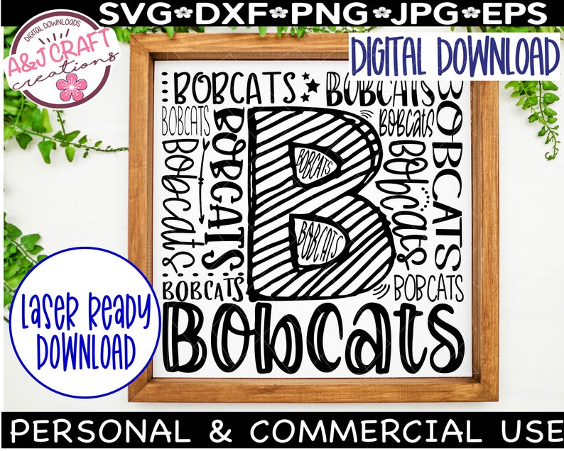 BOBCATS SVG, Bobcats Typography Svg, Bobcats Baseball Svg, Bobcats ...