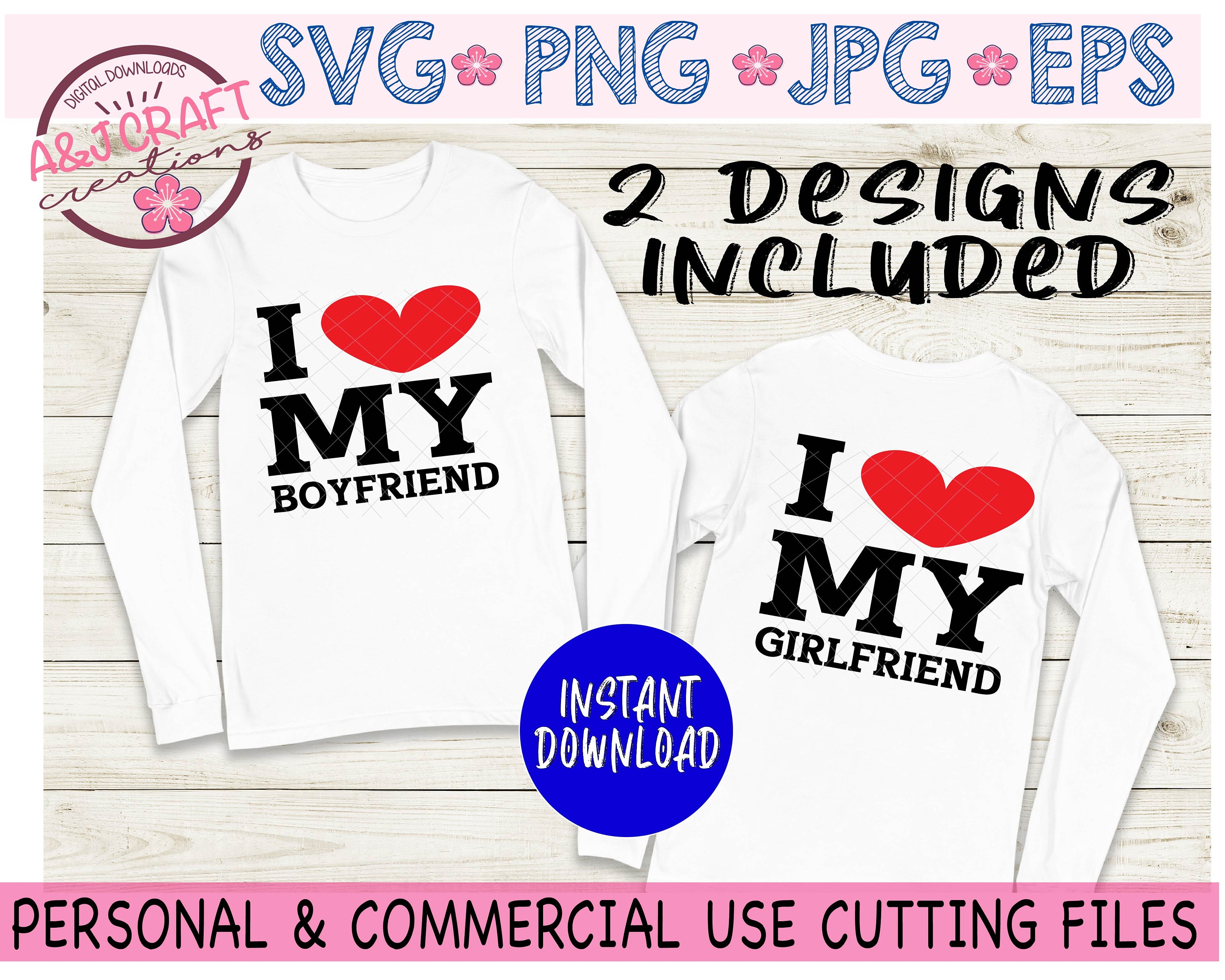I Love My Girlfriend Svg I Love My Boyfriend Svg Couple | Etsy