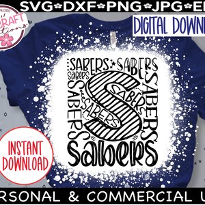 SABERS SVG, Sabers Typography, Sabers Football Svg, Sabercat Svg ...