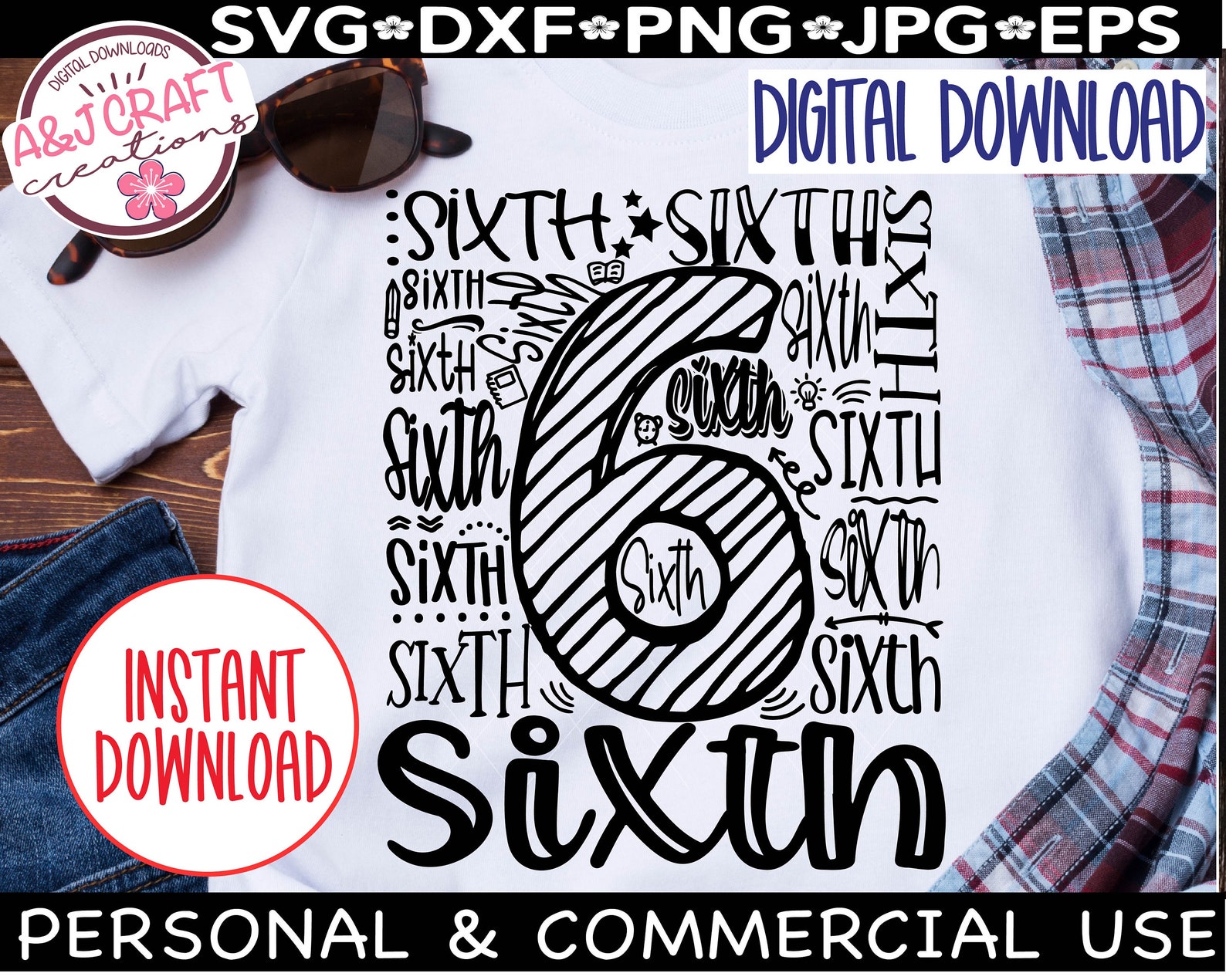 6th Grade Typography Svg 6th Sixth Grade SVG 6th Grade - Etsy