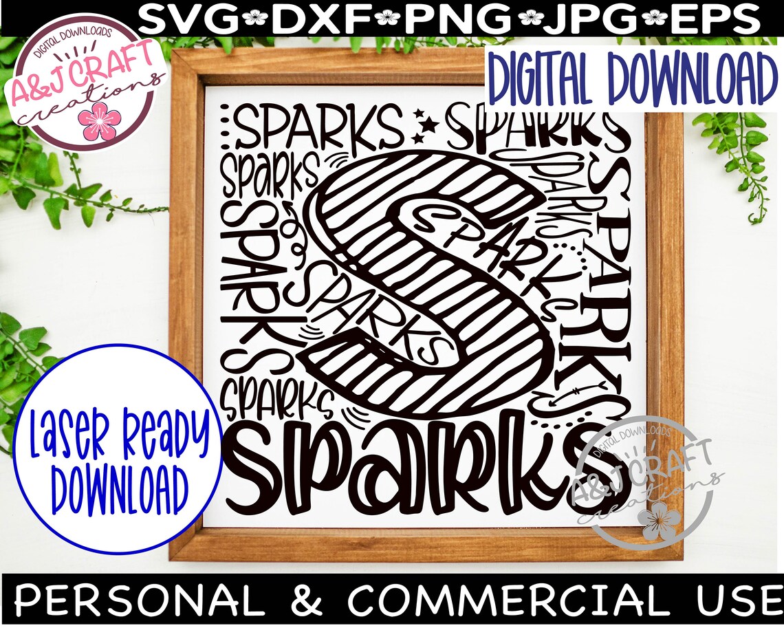 Sparks SVG, Sparks Typography, Sparks Mascot Svg, Sparks Baseball Svg ...