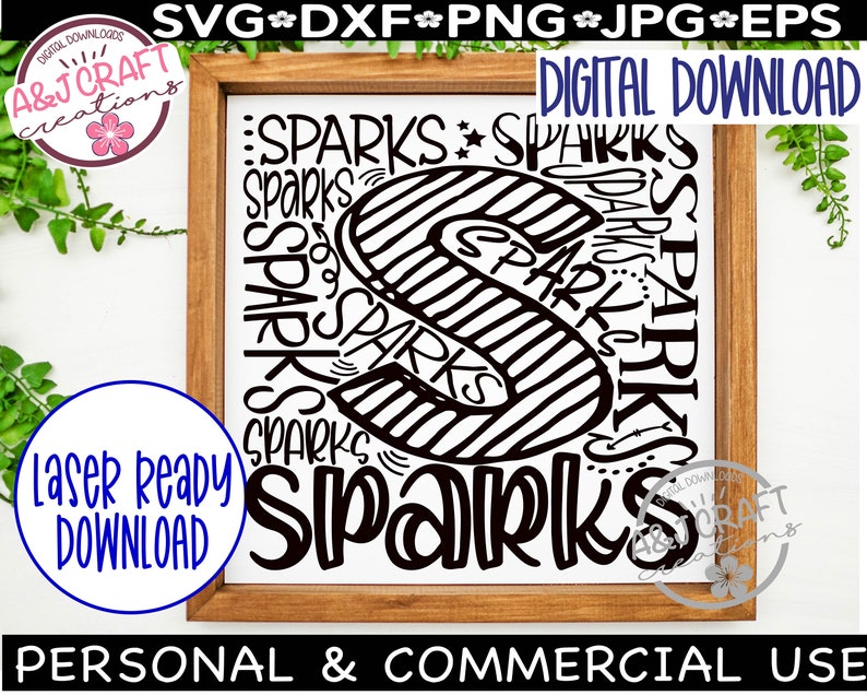 Sparks SVG, Sparks Typography, Sparks Mascot Svg, Sparks Baseball Svg ...