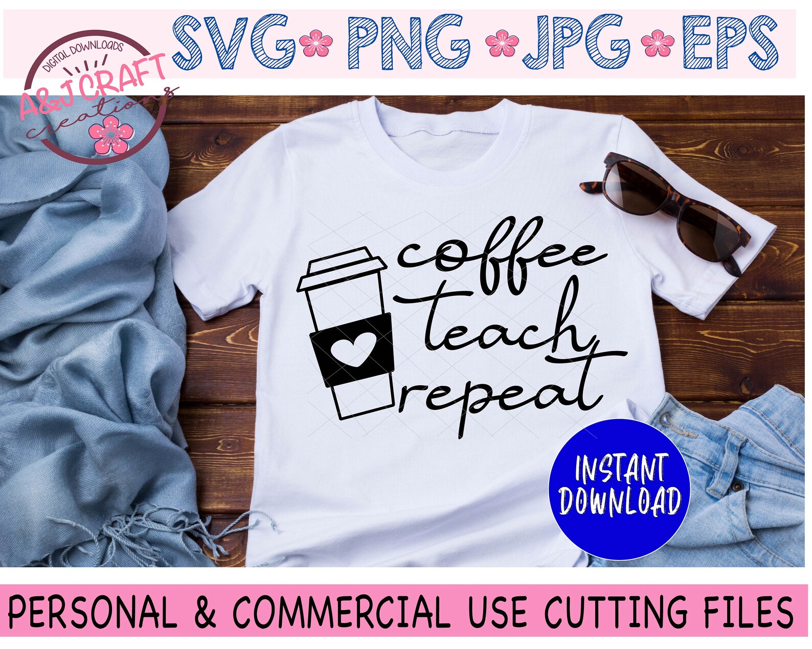Coffee Teach Repeat Svg Coffee Teacher Svg Teacher Coffee - Etsy